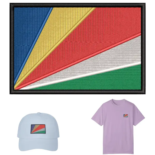 Seychelles Flag Embroidery Design | Stitch Digitizer