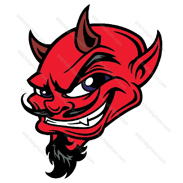 Devils Logo Vector Design Embroidery Design | Stitch Digitizer