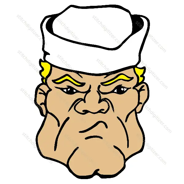 Sailor Head Vector Design | Stitch Digitizer