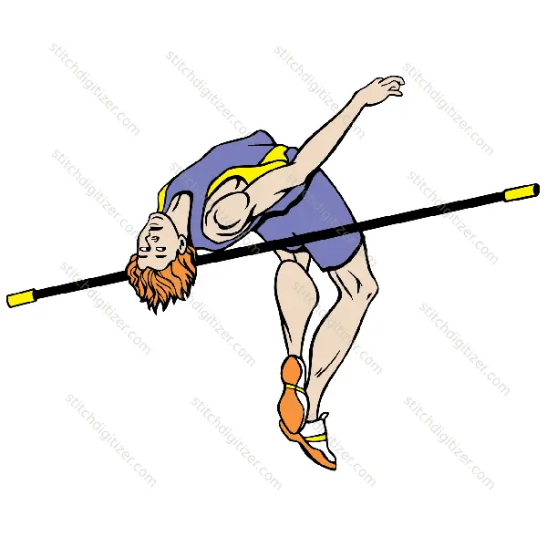 Athlete High Jump Vector Design | Stitch Digitizer